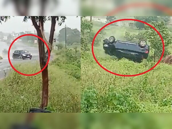 Maruti Suzuki Swift slipped on the road and fell into a ditch watch ...
