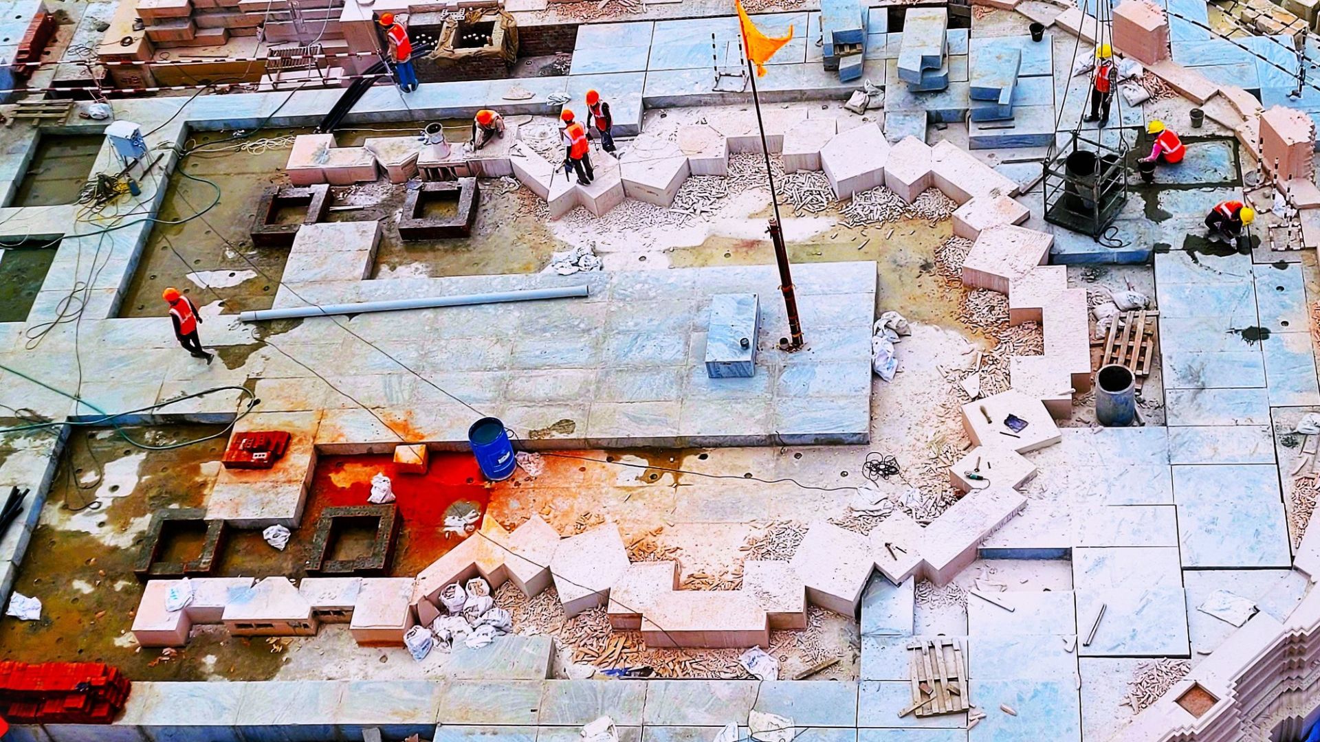 Ayodhya ram mandir sanctum being prepared with rajasthan pink stones ...