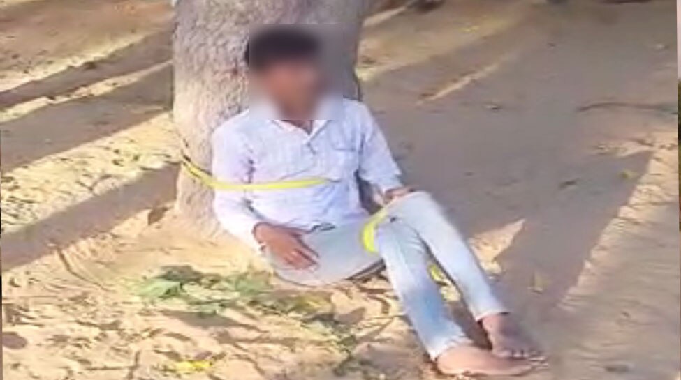 Udaipurwati man beaten up by tying to tree in panji ka bass video viral ...