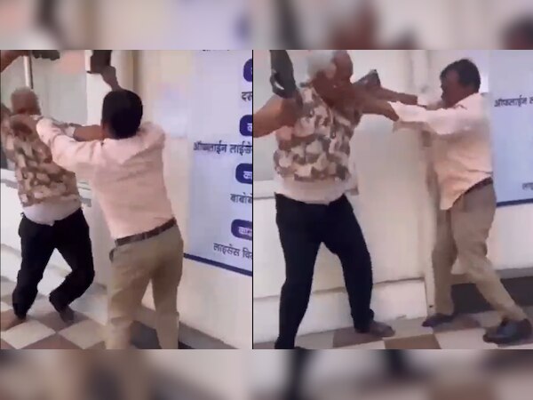 Viral video: two men start beating with slippers over the argument ...