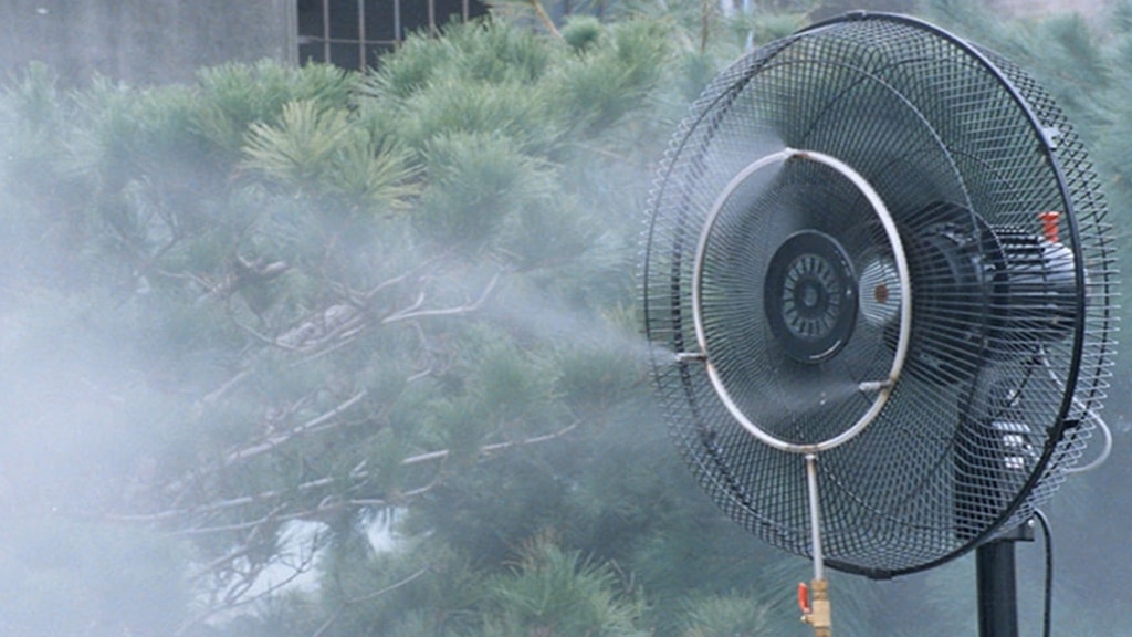 Mist Sprinkler Fan Cool Like AC available on amazon mist fan cool like ...