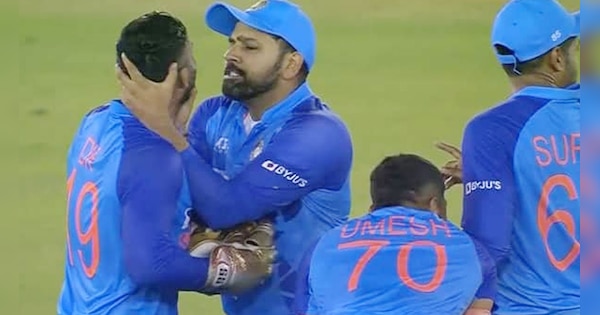 Rohit sharma got angry at Dinesh Karthik mistake in the live match caught his neck india vs ...