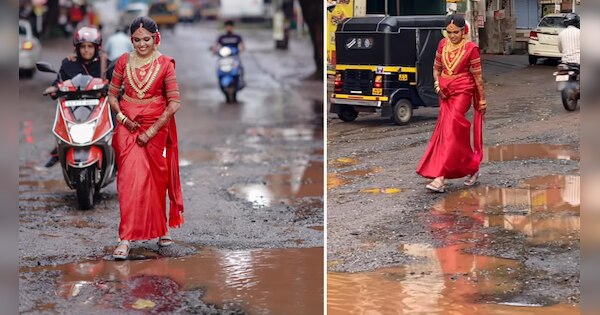 Viral: bride who came on the road full of mud start clicking photoshoot ...