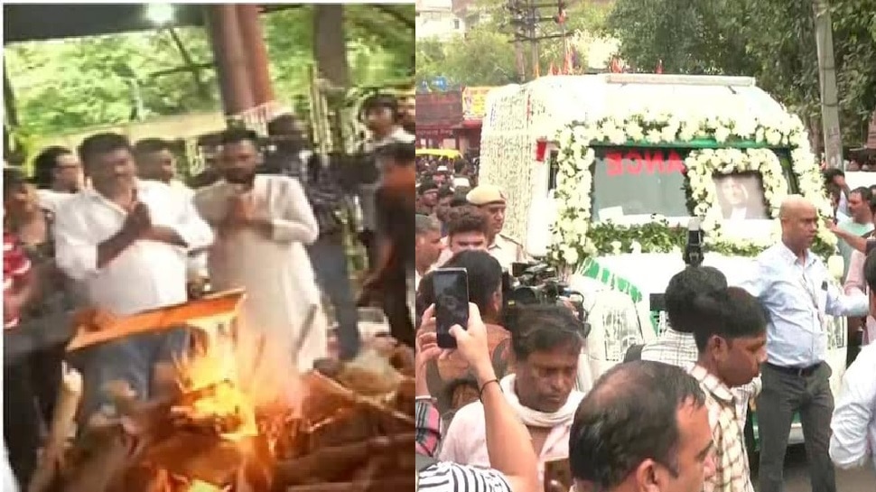 comedian raju srivastava funeral today delhi nigam bodh ghat last rites ...