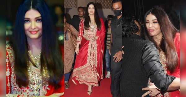 Aishwarya Rai Bachchan after botox surgery in red suit at Ponniyian ...