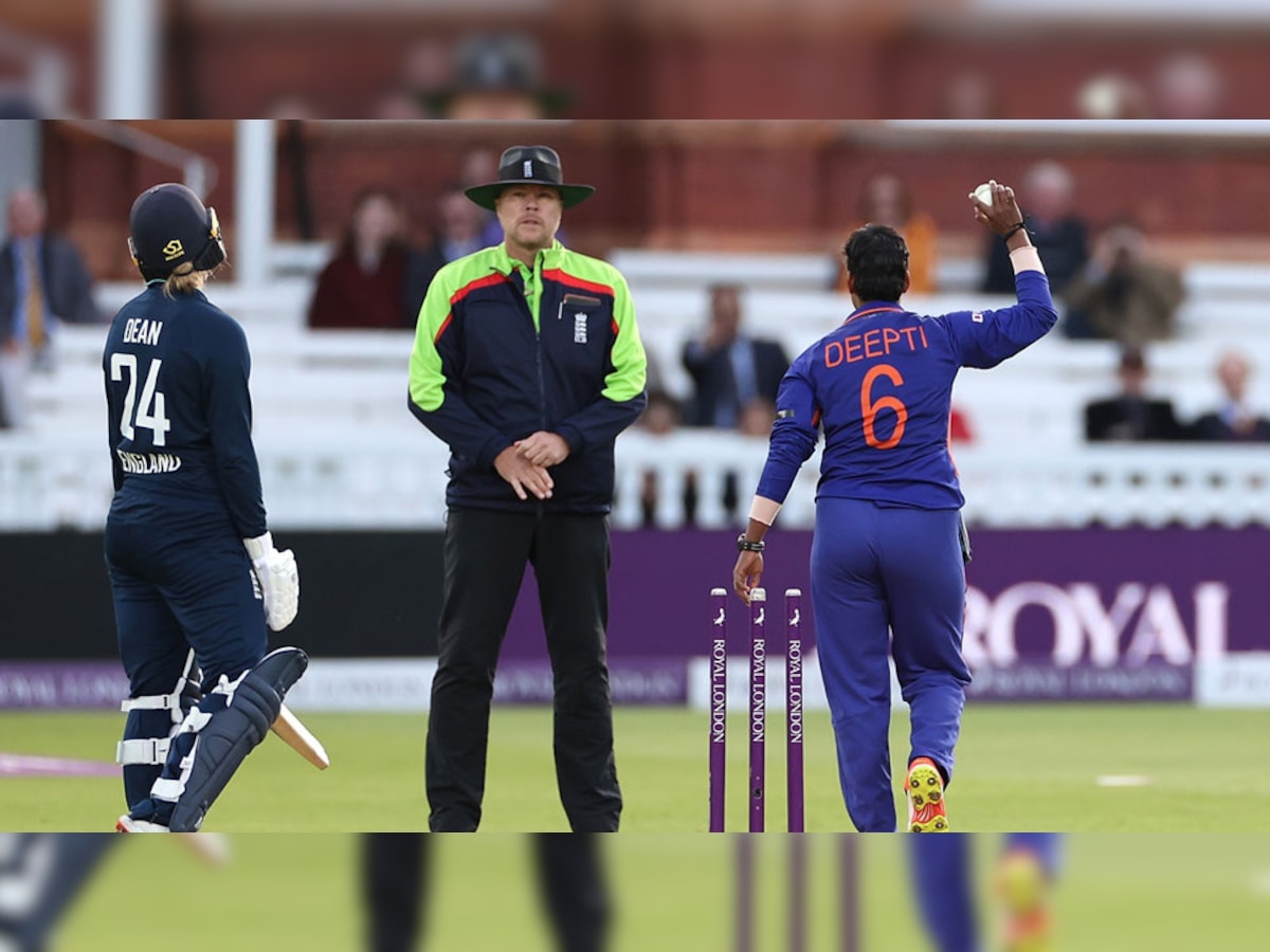 Charlie Dean vs Deepti Sharma Mankading Out controversy ENG W vs IND W ...