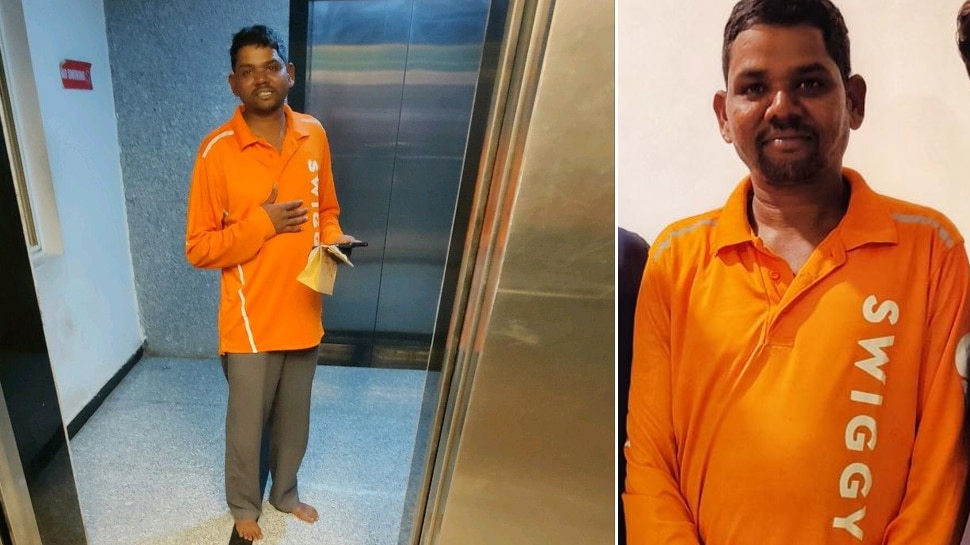 Swiggy Delivery driver came to give food barefoot man cry after hearing ...