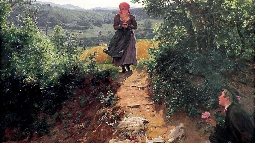 Optical Illusion Girl Using iPhone In 150 Years Old Painting Know the ...