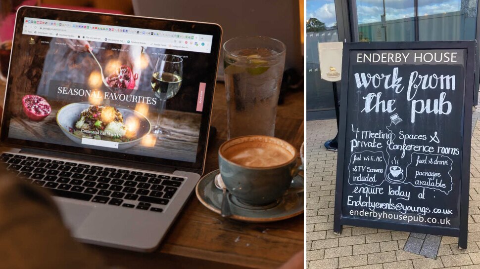 Leave Work From Home now here Working from Pub offer new trend employee ...