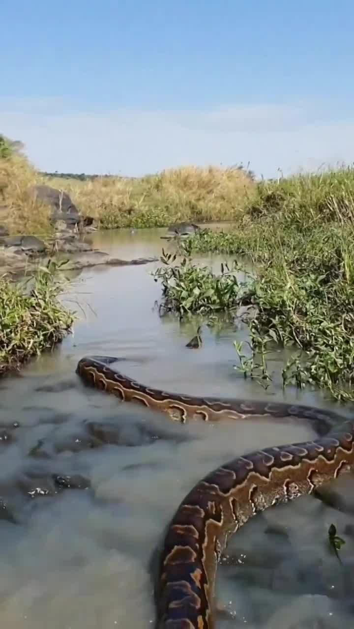 Snake Video : Ajgar Nag Nagin Swimming in Flood Water animals planet ...
