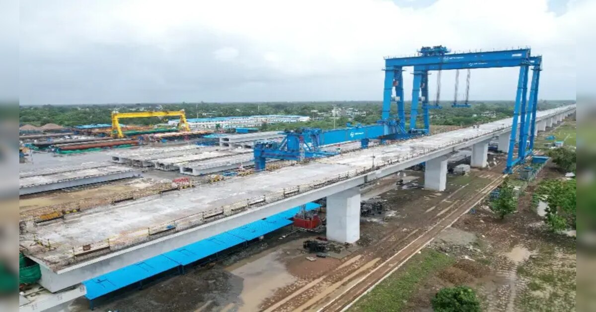 Bullet Train Project pictures of the first Bullet Train Track of India ...