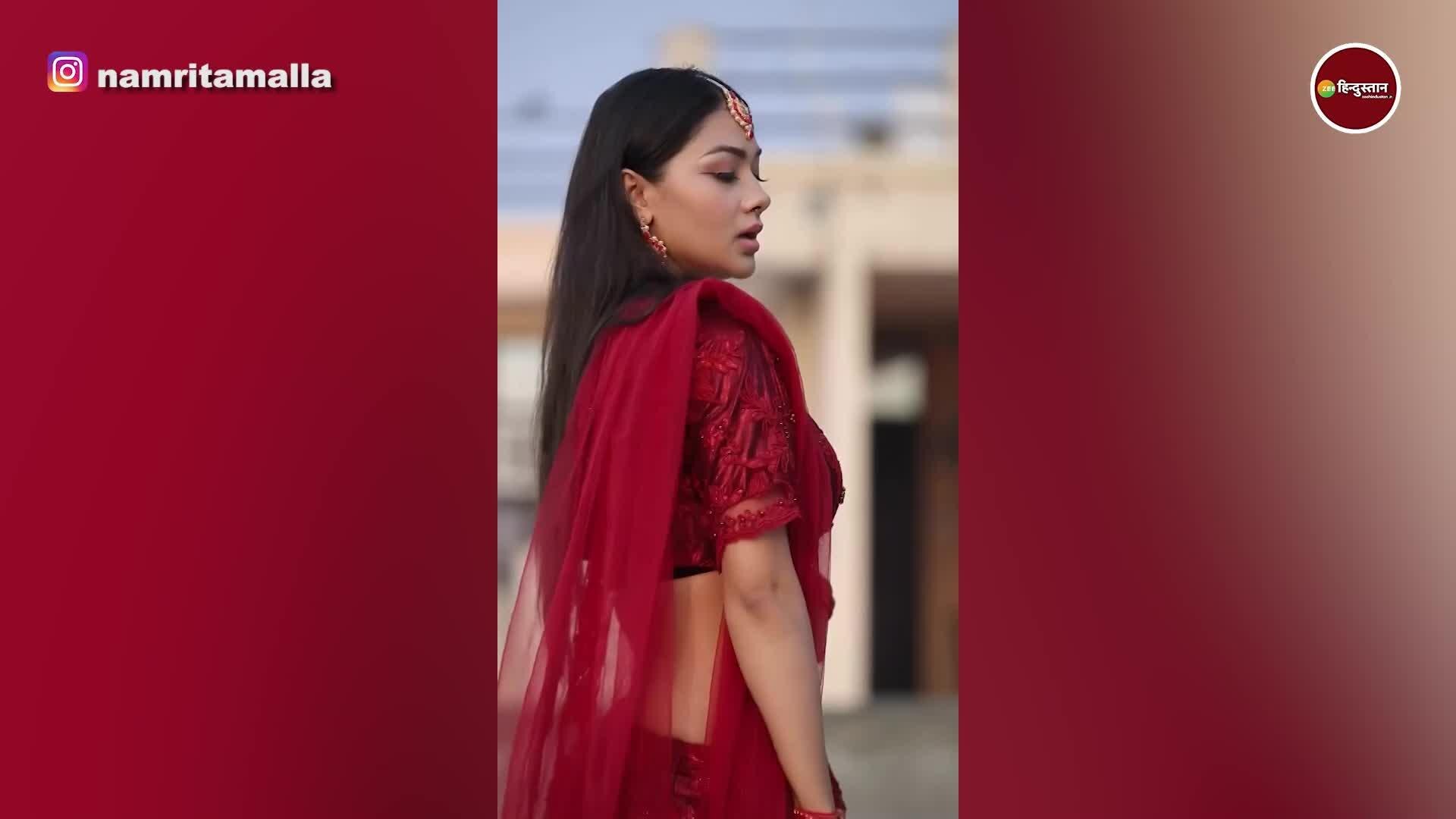 bhojpuri actress namrita malla showed killer dance moves in red ghagra ...