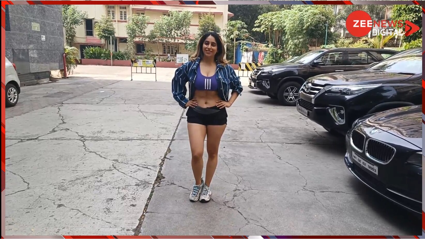 neha bhasin gave bold poses in gym look showing stomach and legs post workout set fires on ...