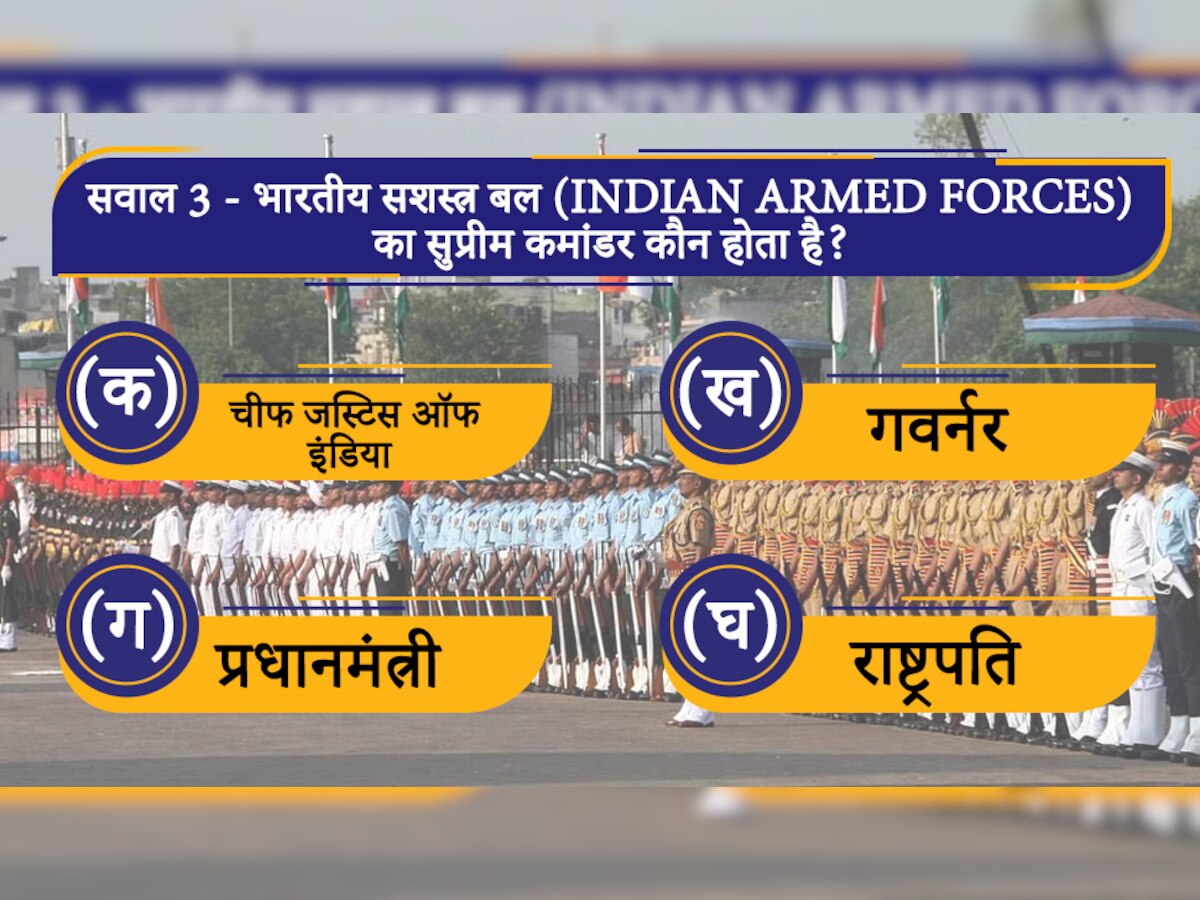 daily static gk quiz photo gallery who is the supreme commander of the indian armed forces upsc ...