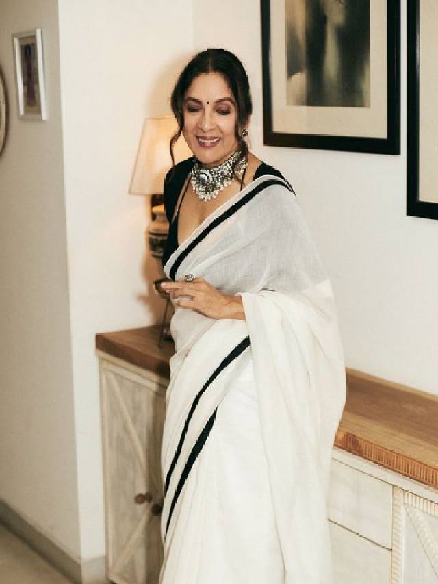 neena gupta looks beautiful in white saree see pics | 63 साल की उम्र ...