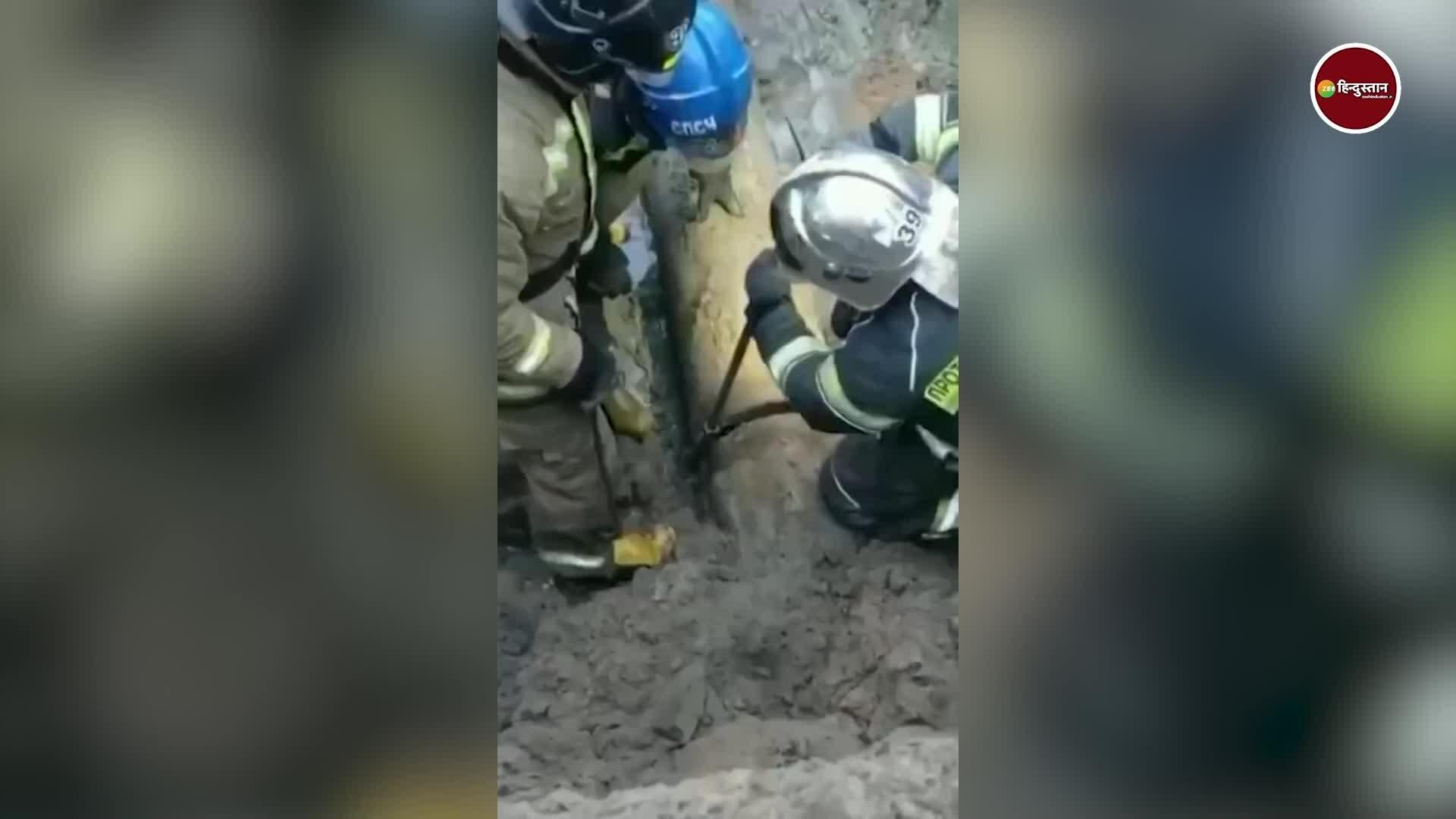 shocking Viral Video of Man stuck in airport Sewer Pipe rescued after ...