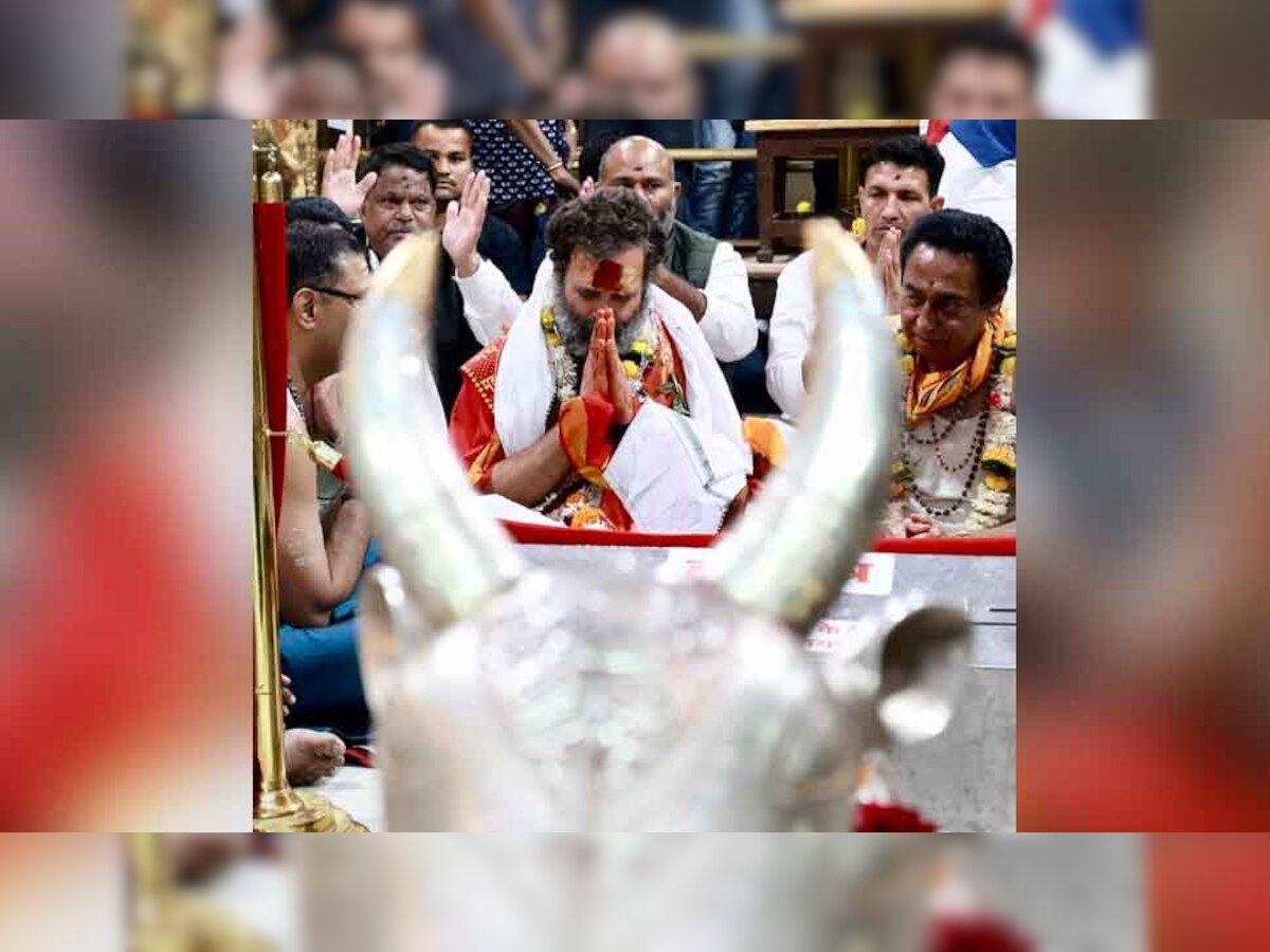Rahul Gandhi baba Mahakal darshan pooja in ujjain see photos bharat ...