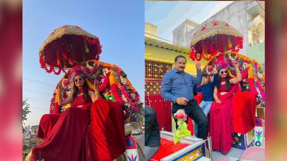 muzaffarnagar bride dhansu entry girl wear sehra and riding baggi in ...