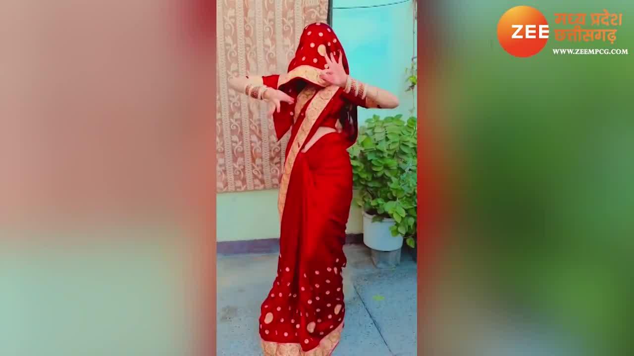 viral indian hot dance bhabhi red saree hariyanvi song bahu rangeeli ...