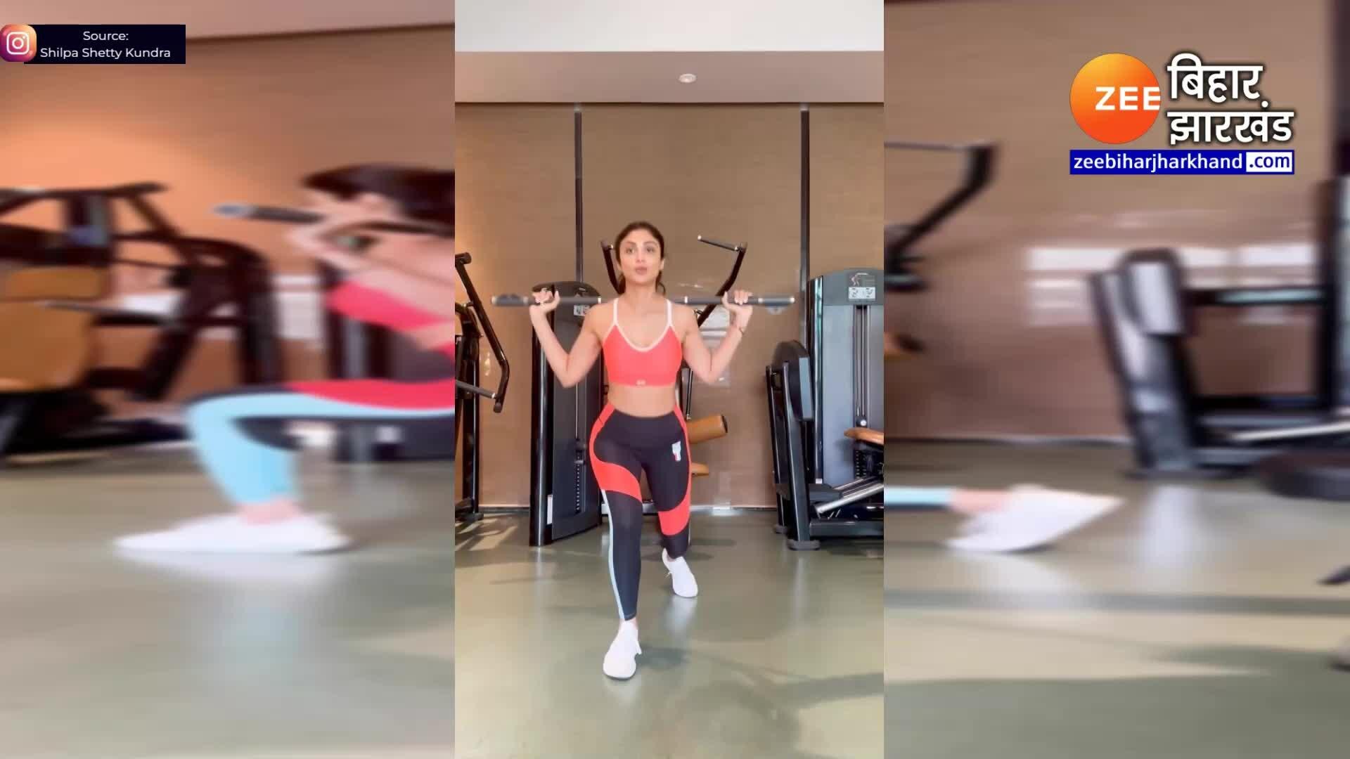 Shilpa Shetty shares her workout video giving fitness tips for toned ...