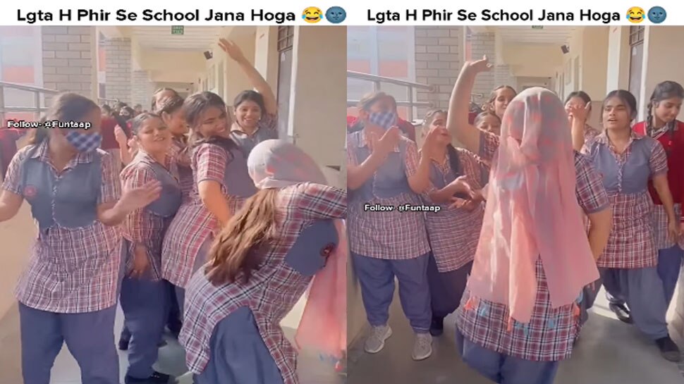 trending school girls group dance on anakarli disco chali video viral ...