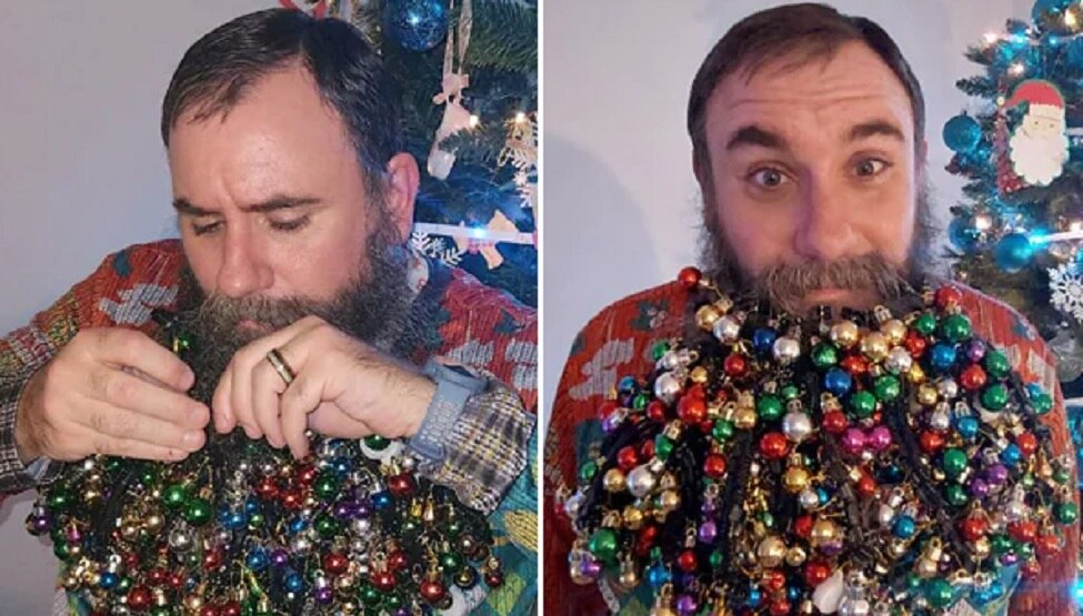 man hangs 710 christmas bells in beard made guinness world record अपनी ...