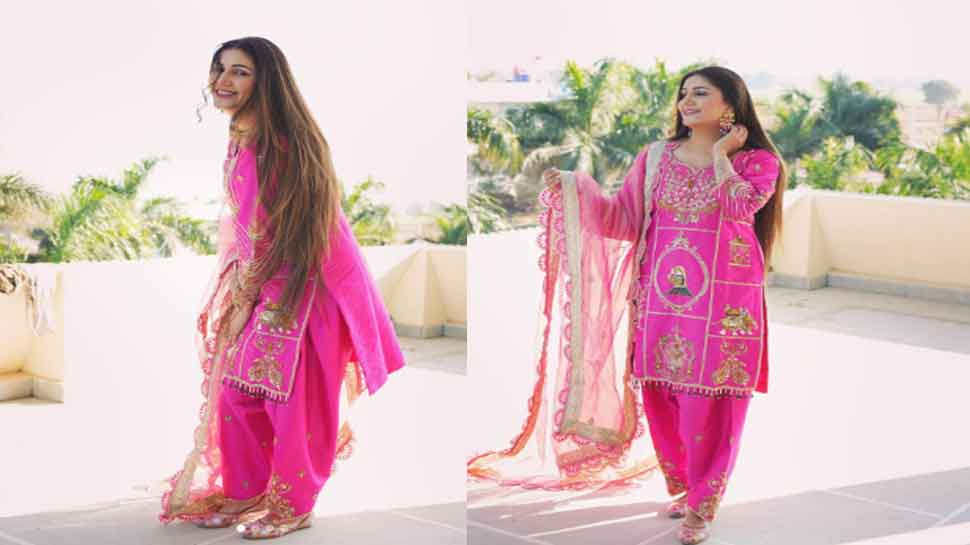 Sapna Choudhary Look Gorgeous In Pink Suit Salwar Haryanvi Song 2022