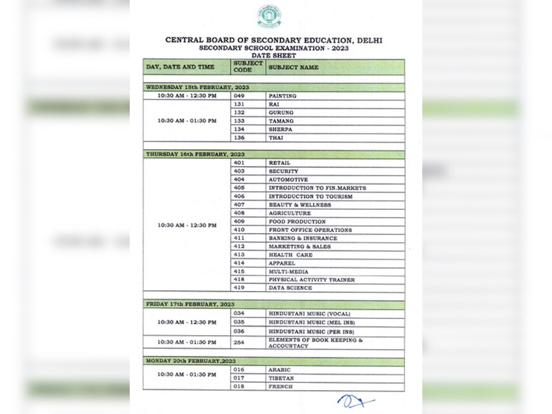 cbse class 10th date sheet 2023 check full schedule exam dates and ...