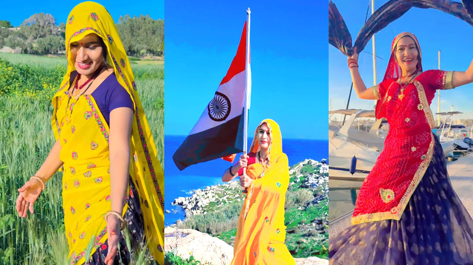 Rajasthani bahu Dhauli Meena increasing India honor by wearing ghaghra ...