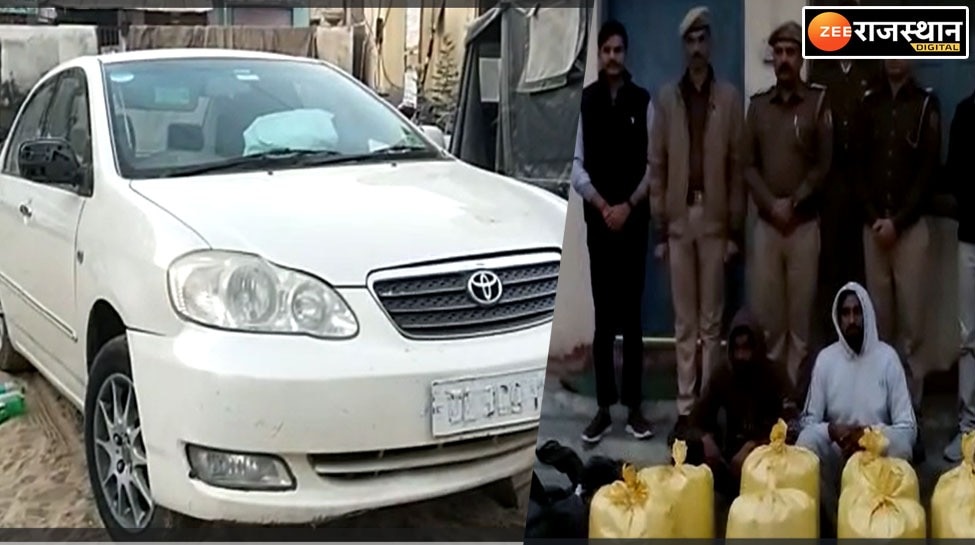 Churu Late night police signaled to stop then car ran Khaki caught it ...