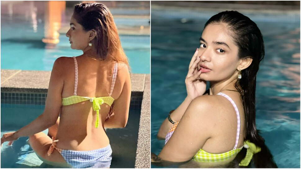 Anushka Sen photos Anushka Sen bath in bool with bikini smzs