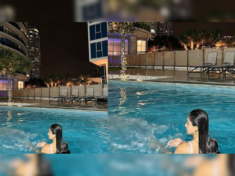 Anushka Sen swimming in pool wearing bikni hot photos videos gone viral ...