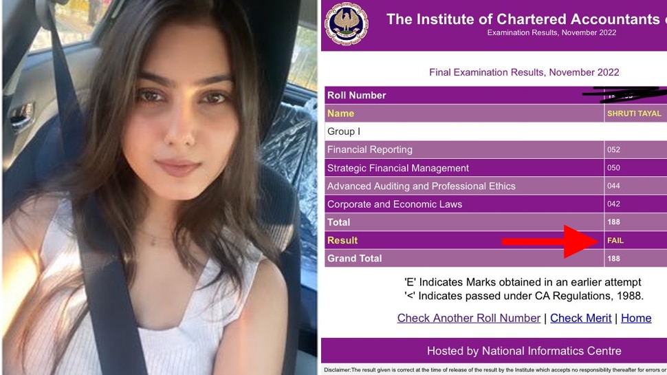 CA aspirant Shruti Tayal fail in exam share marksheet on twitter ...