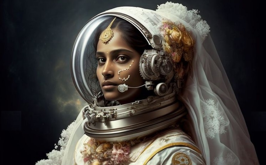 astronaut bridal look made with artificial intelligence by artist ...