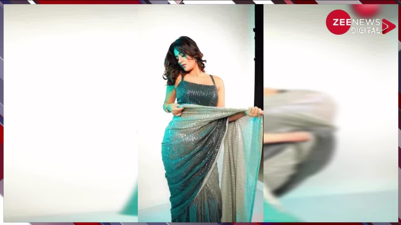 mms leak girl anjali arora showing bold look in green saree watch her ...