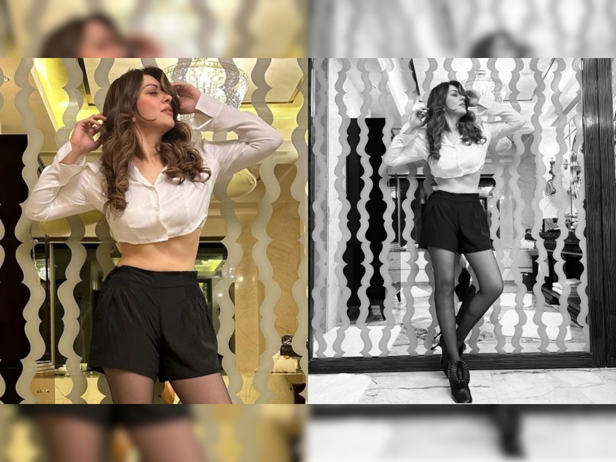 Hansika Motwani Become Supersexy After Marriage Shares Bold Look In White Shirt And Black Shorts