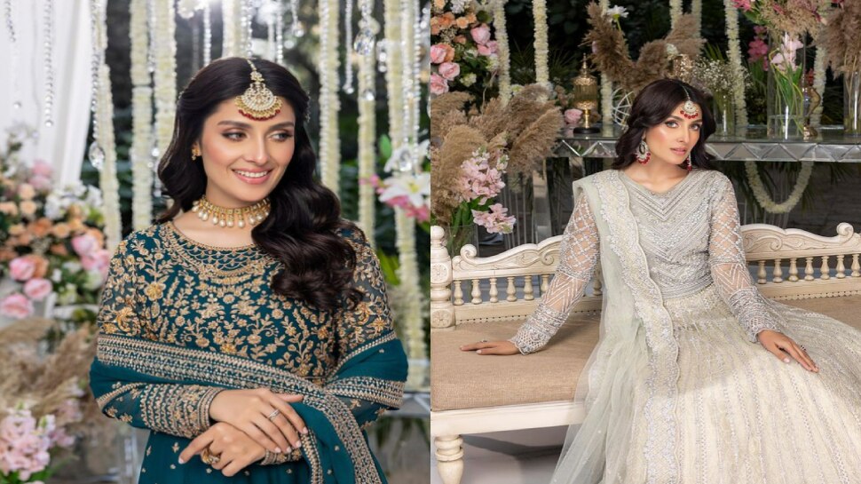 Pakistani Actress Ayeza Khan share her photos on wedding look in social ...