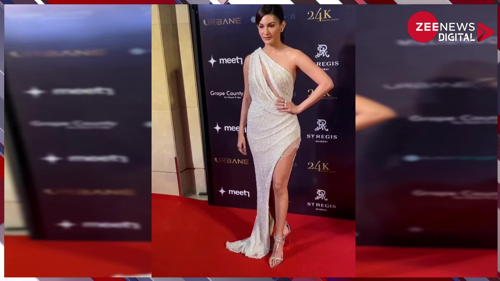 Amyra Dastur hot look in slit cut dress flaunts her super sexy curvy ...