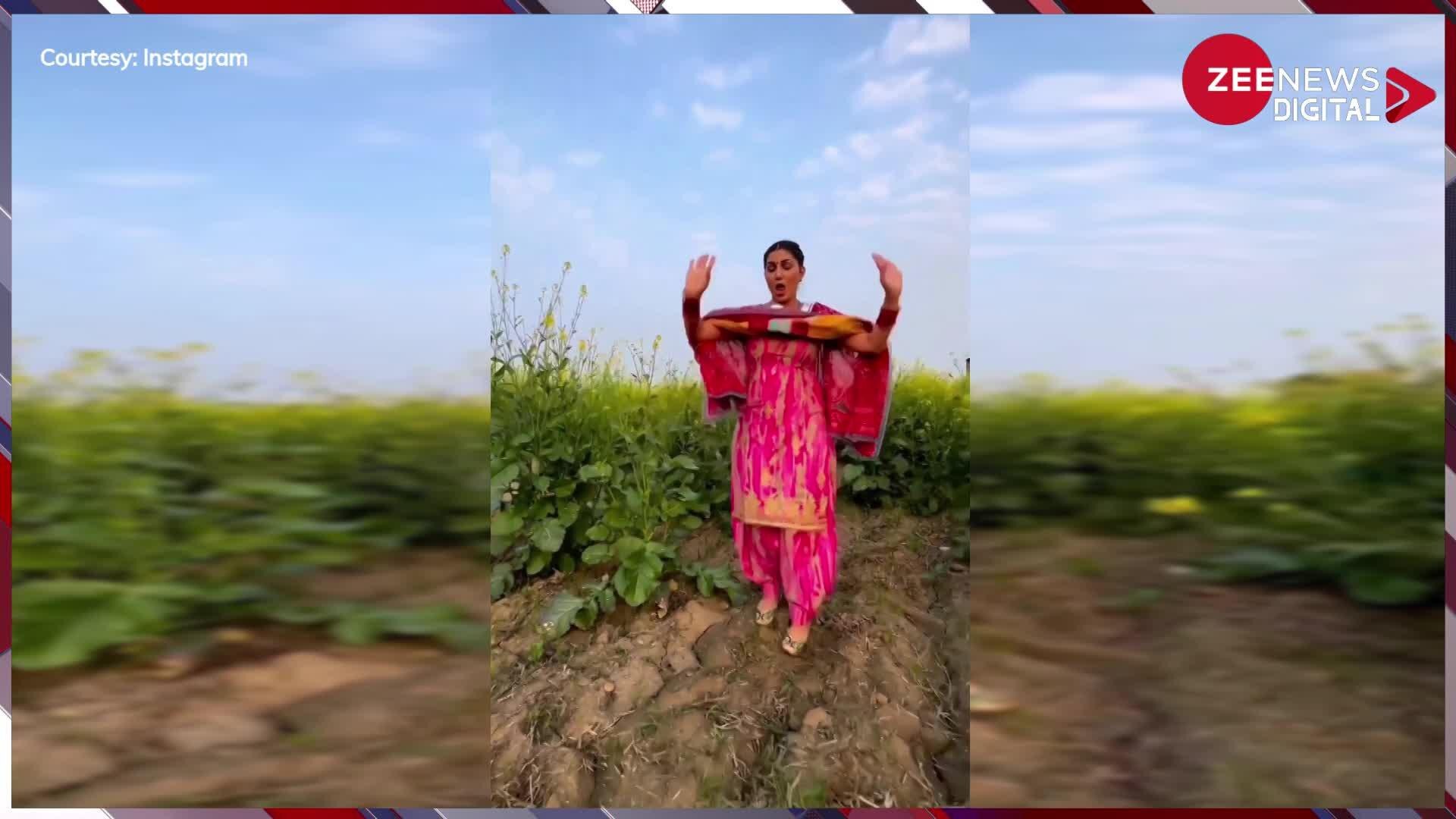 desi queen Sapna Choudhary latest hot dance video in mustard field ...
