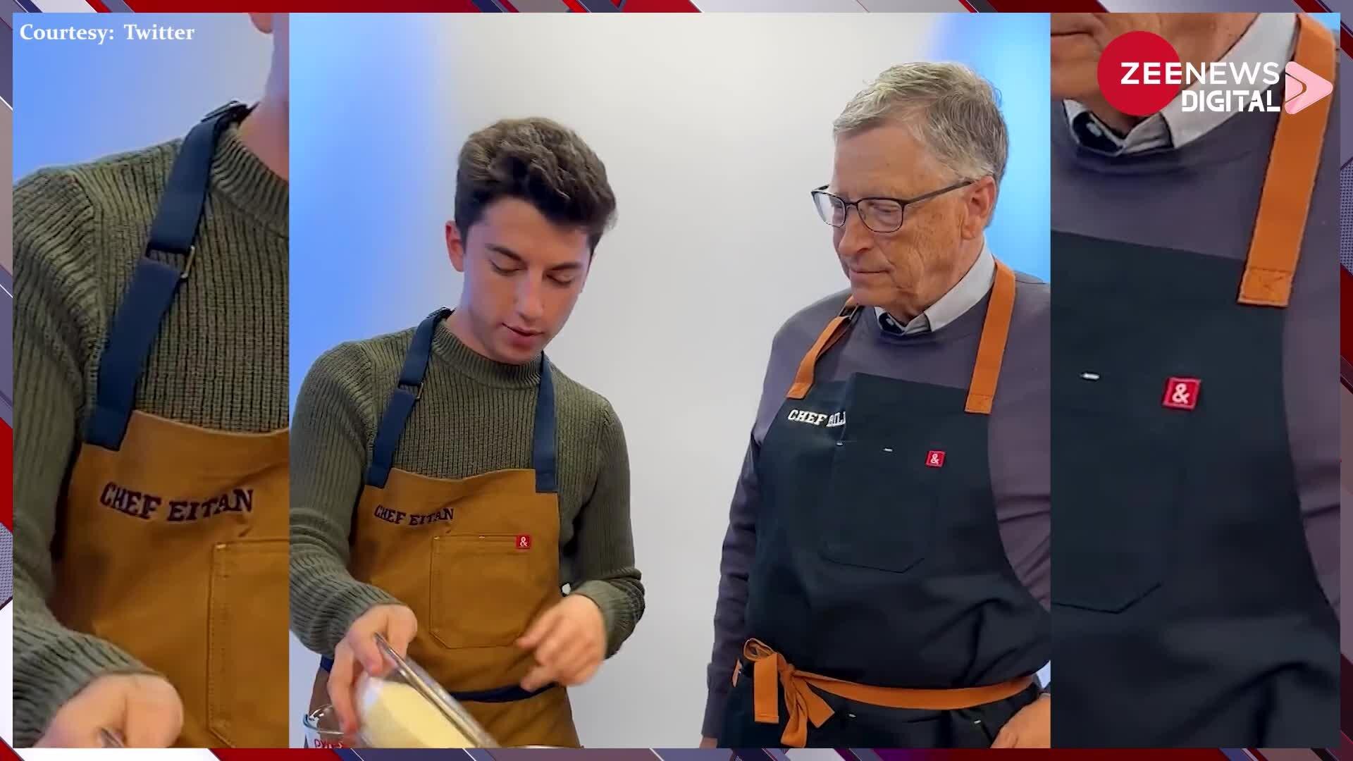 microsoft founder bill gates shocking video making roti in kitchen with ...