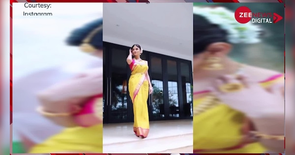 avneshi jain sizzles wear saree with backless blouse looking superhot ...