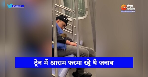 Seeing gentleman resting in metro rat climbed up will not be able to ...