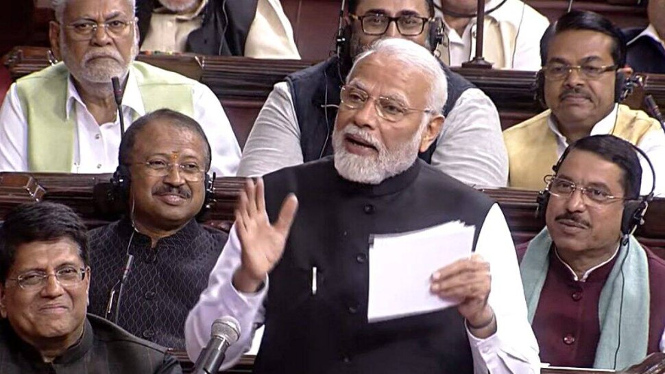 PM Modi Speech Amidst the speech of the PM in the Rajya Sabha the ...