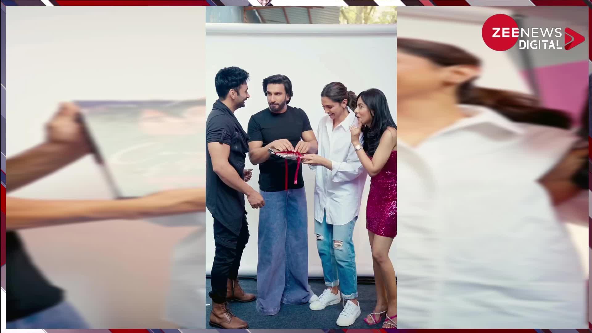 Ranveer Singh kisses Deepika Padukone as unveil of Amrita Rao love ...