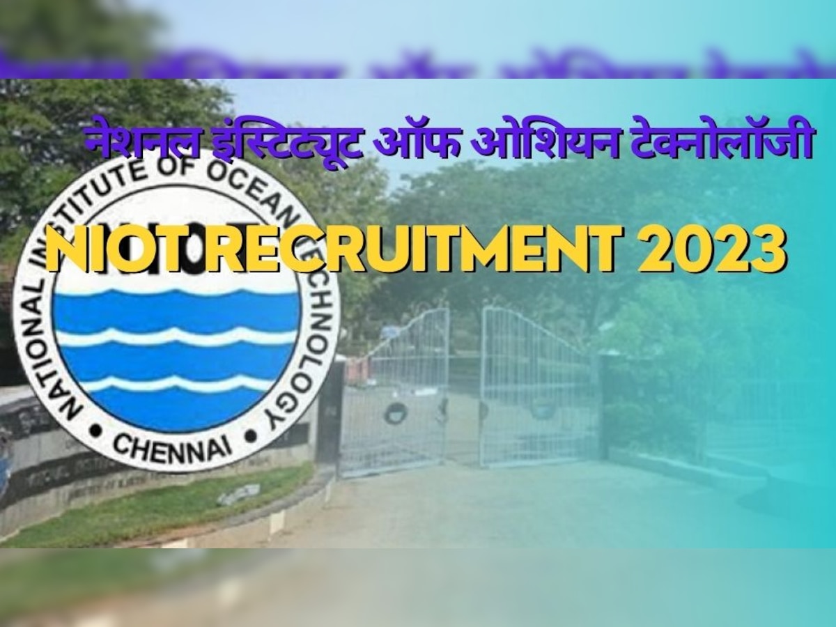NIOT National Institute Of Ocean Technology Recruitment 2023 On 89 ...