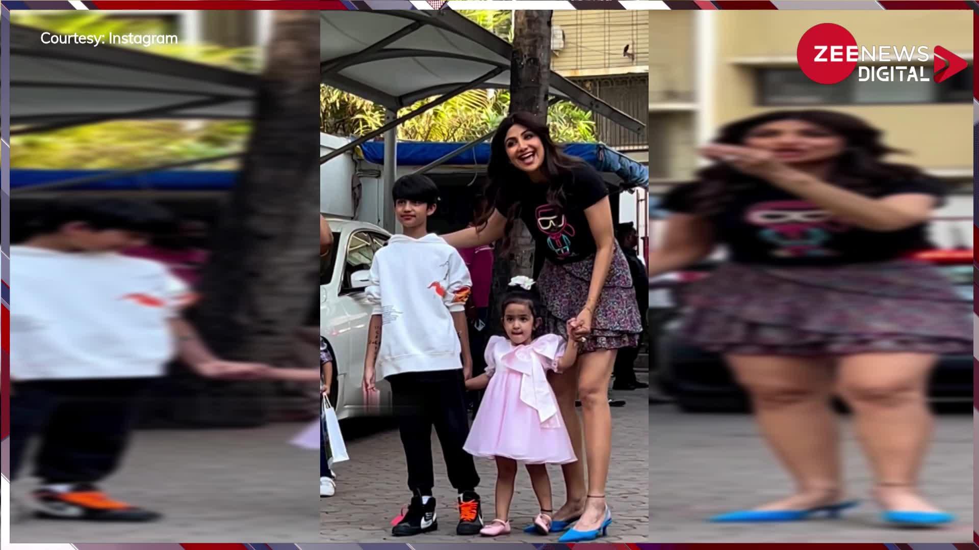Shilpa Shetty celebrate her daughter Samisha birthday and son funny and ...