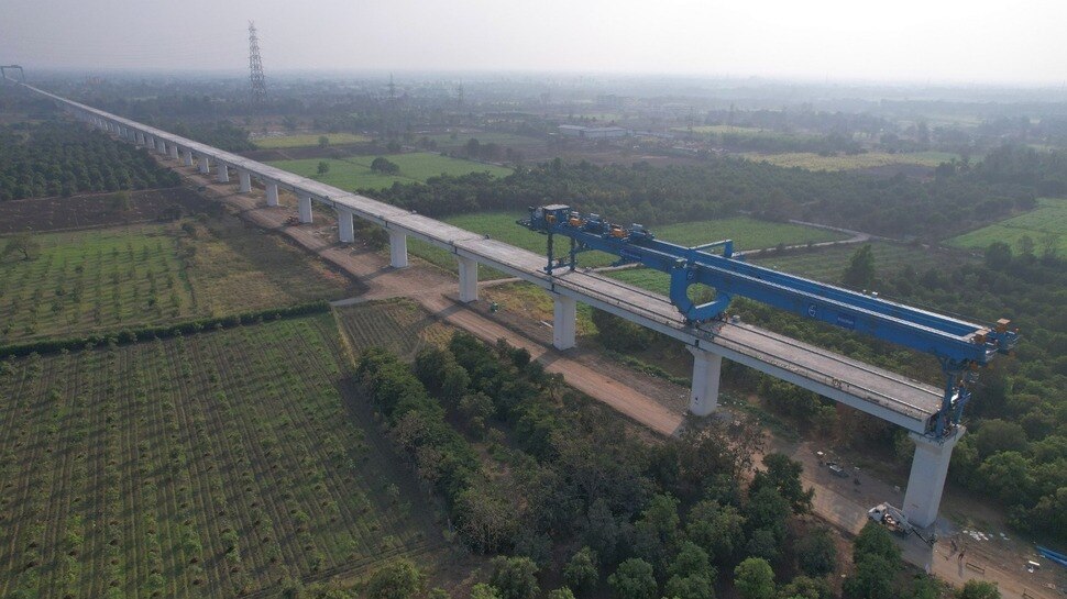 bullet train project work is going on at super fast speed 320 meter ...