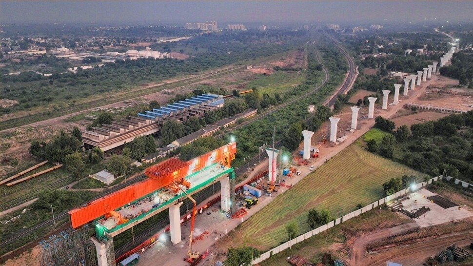 bullet train project work is going on at super fast speed 320 meter ...