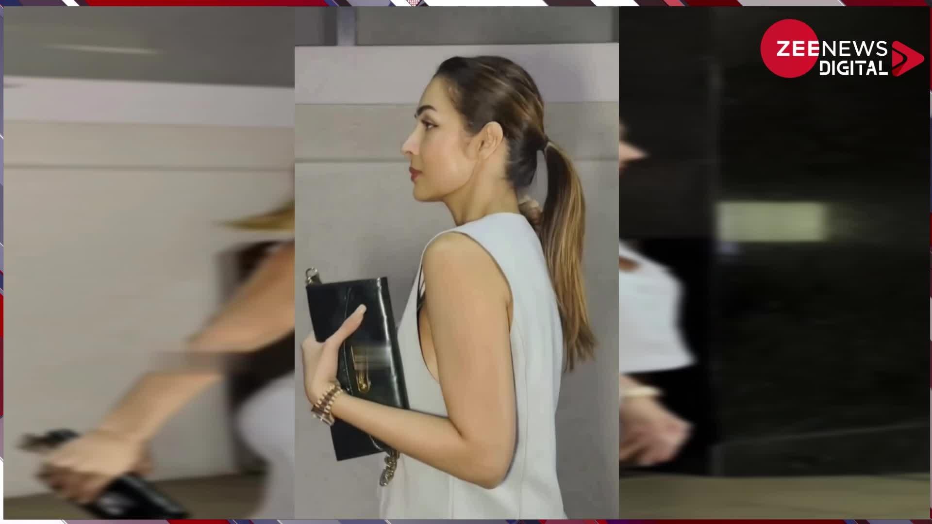 Malaika Arora expose boobs breast in public wear braless sexy top to ...
