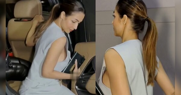 malaika arora oops moment captured while deboarding of the car new look goes viral smzs